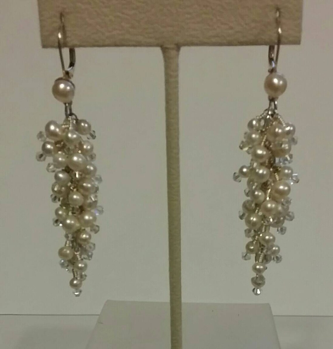 Crystals in the Snow Freshwater Pearl and Swarovski Crystals Cluster ...