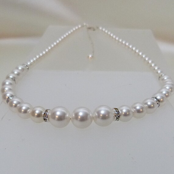 Swarovski White Pearl Necklace Etsy