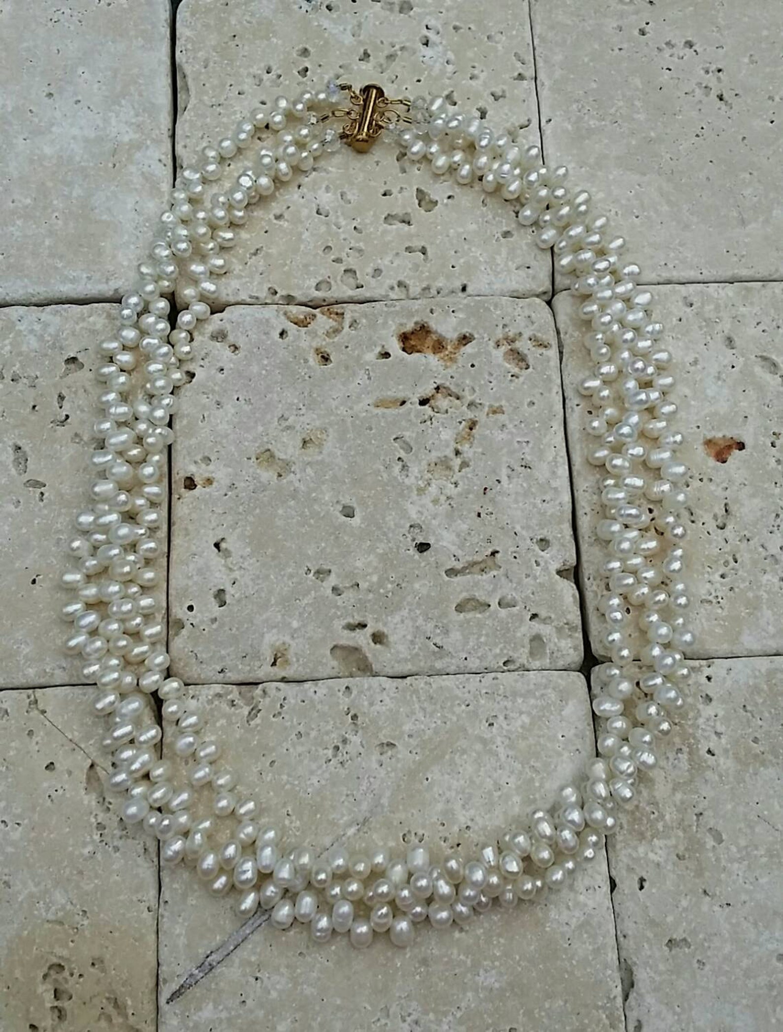 Natural Freshwater Dancing Pearls Triple Strand Necklace - Etsy