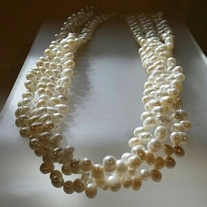 Natural Freshwater Dancing Pearls Triple Strand Necklace - Etsy