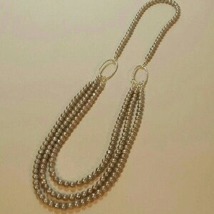 Soft Silver Freshwater Pearl Multistrand Long Necklace - Etsy