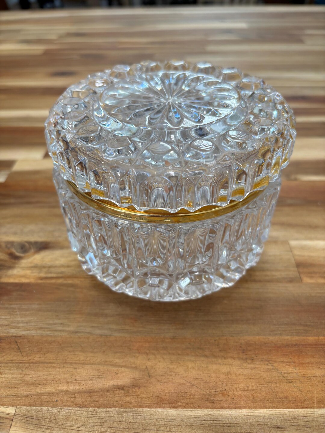 Rare Vintage French Cut Lead Crystal Trinket Box/jewlery Box - Etsy