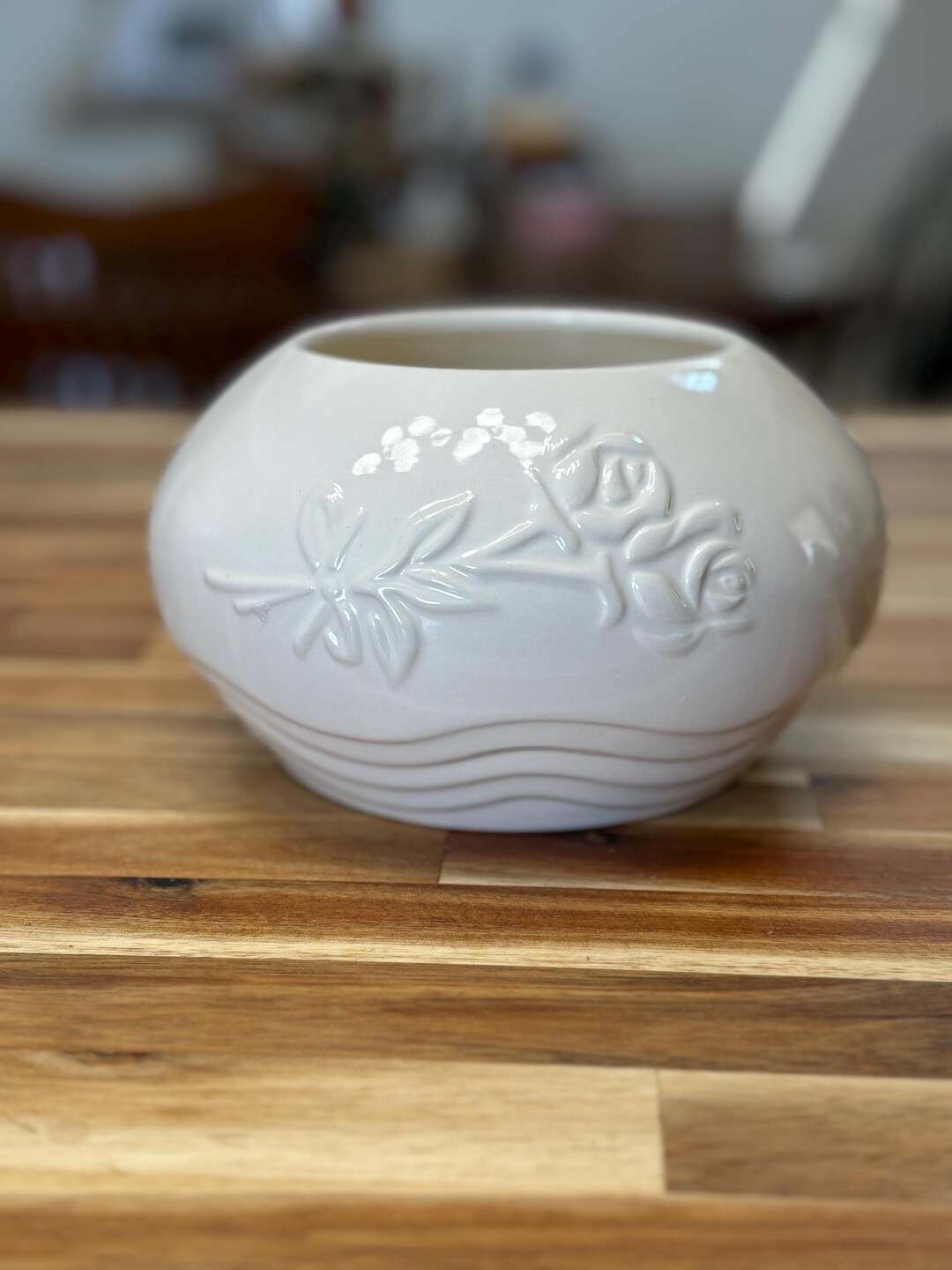 Vintage Charming off White FTD Planter Pot Floral MCM Ceramic Vase ...