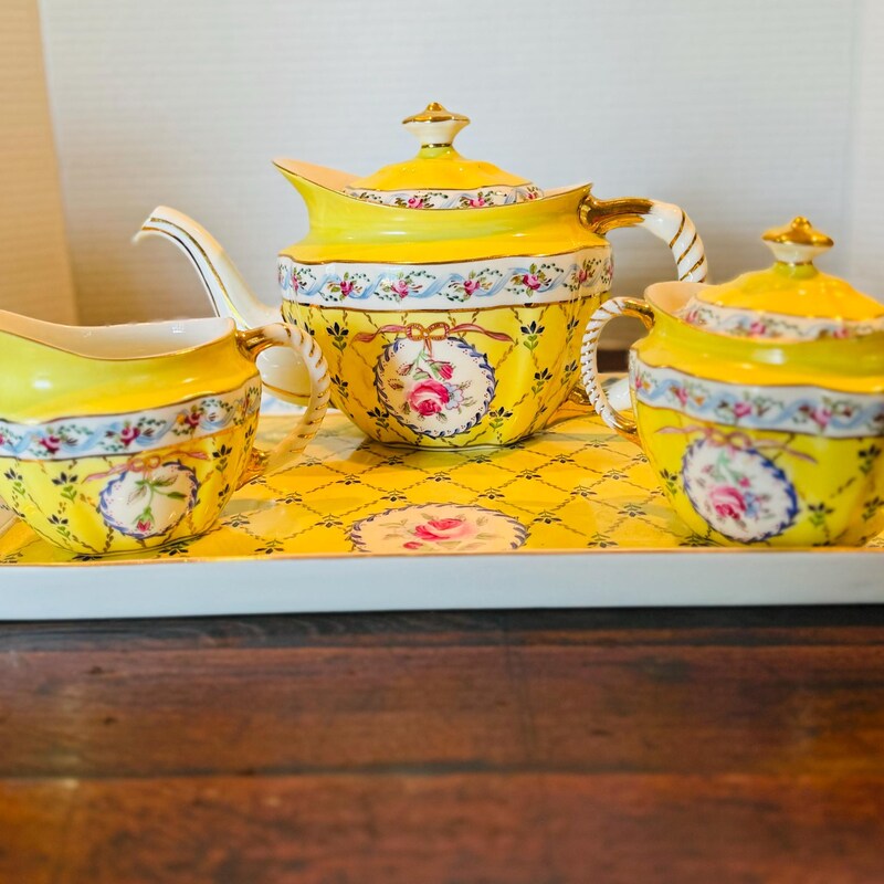 Hand Painted Tea Set - Etsy