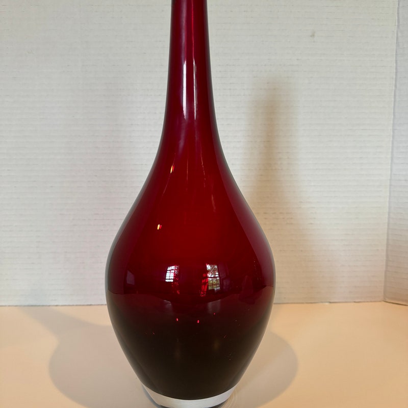 Red Glass Vases - Etsy