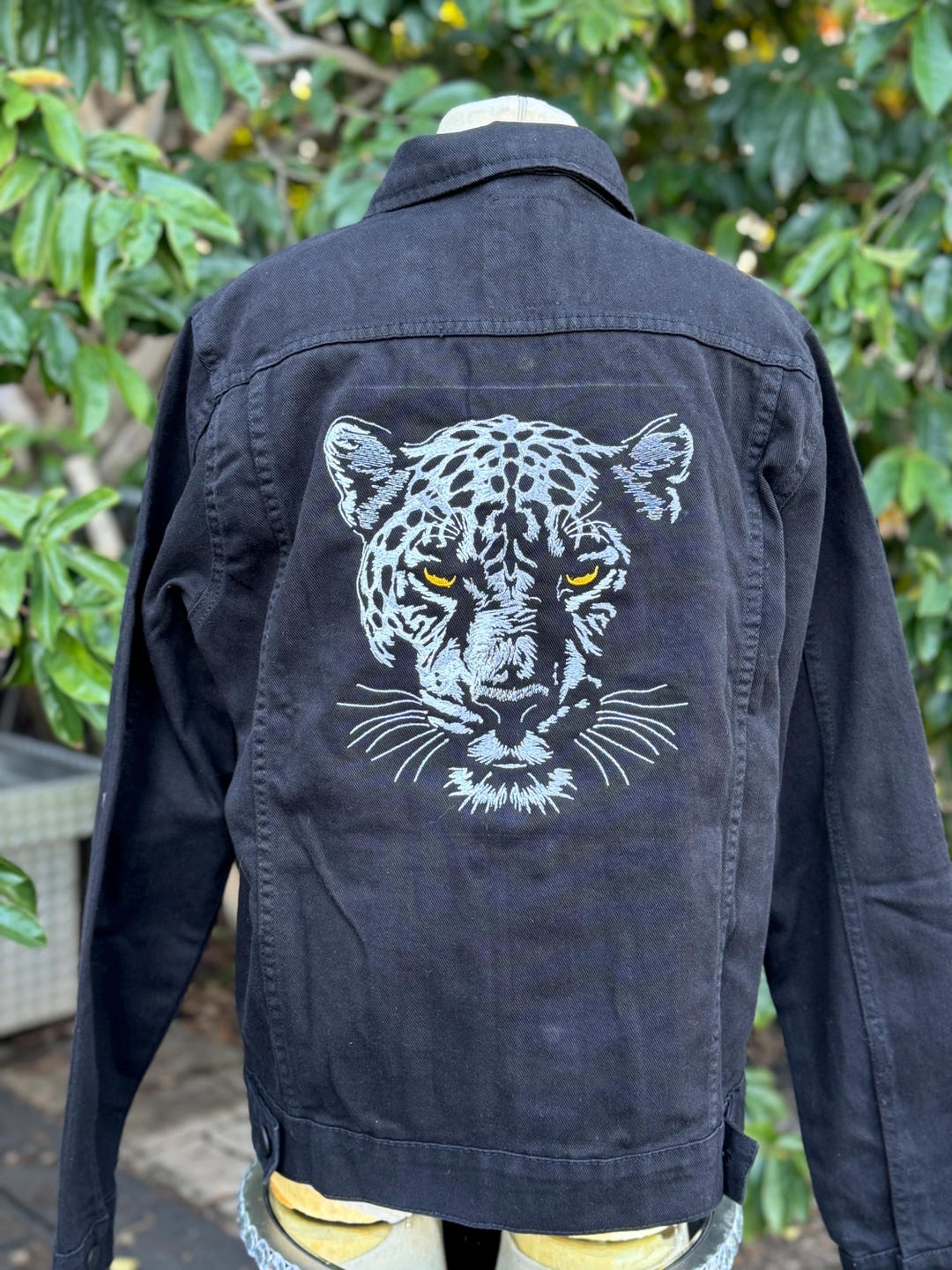ADULT Embroidered Jaguar Jacket, Embroidered Denim Jacket, Gift for Him ...