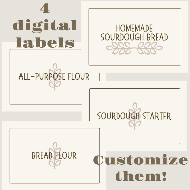 Customizable 4-pack Digital Sourdough Starter / Sourdough Bread / Flour ...