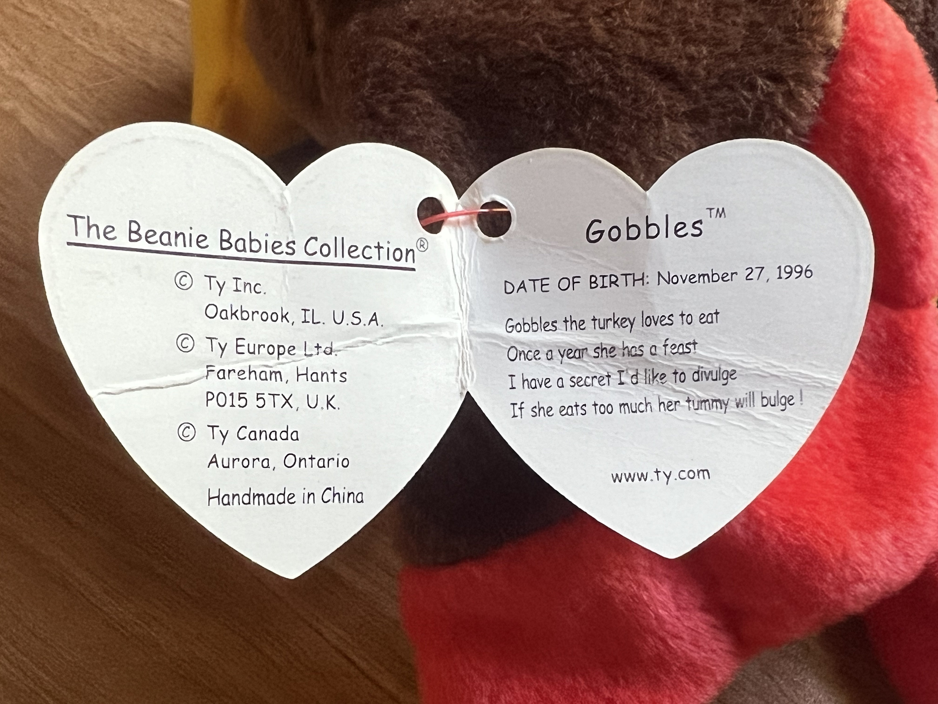 Original GOBBLES Beanie Baby - Etsy