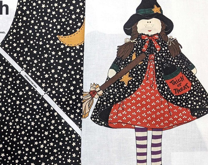 WILLA THE WITCH Cloth Doll Pattern, Cut and Sew Panel - Etsy