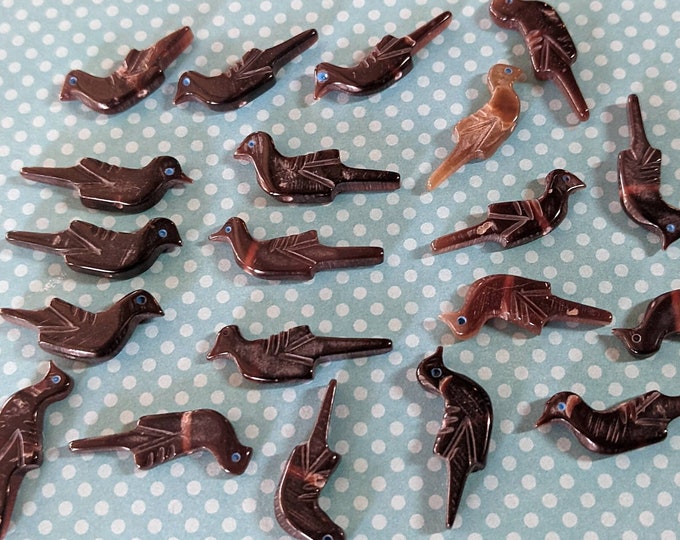 18 Vintage Brown Pen Shell Bird Beads, About 1" - Etsy