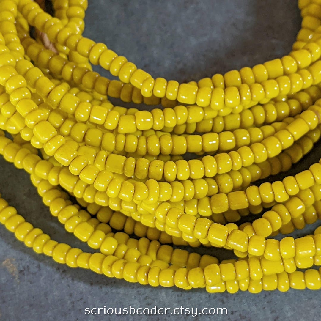Yellow Glass African Goomba Beads, 1 Strand - Etsy
