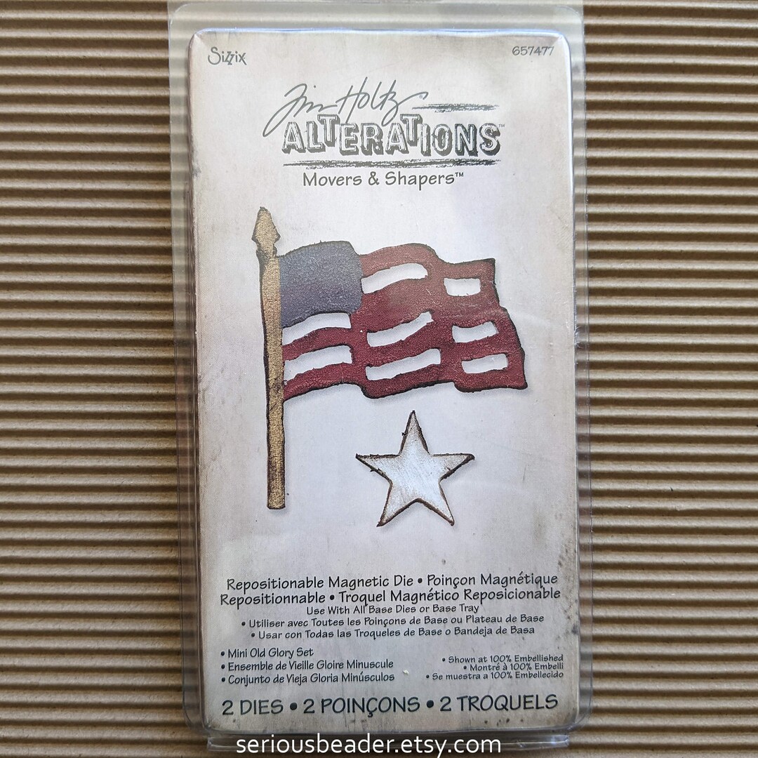 Tim Holtz Flag & Star Dies, Mini Old Glory Set, Sizzix Alterations ...