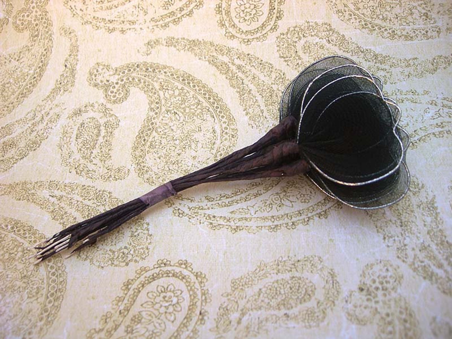 12 Vintage Millinery BLACK Mesh Leaves 5-1/2 Stems - Etsy