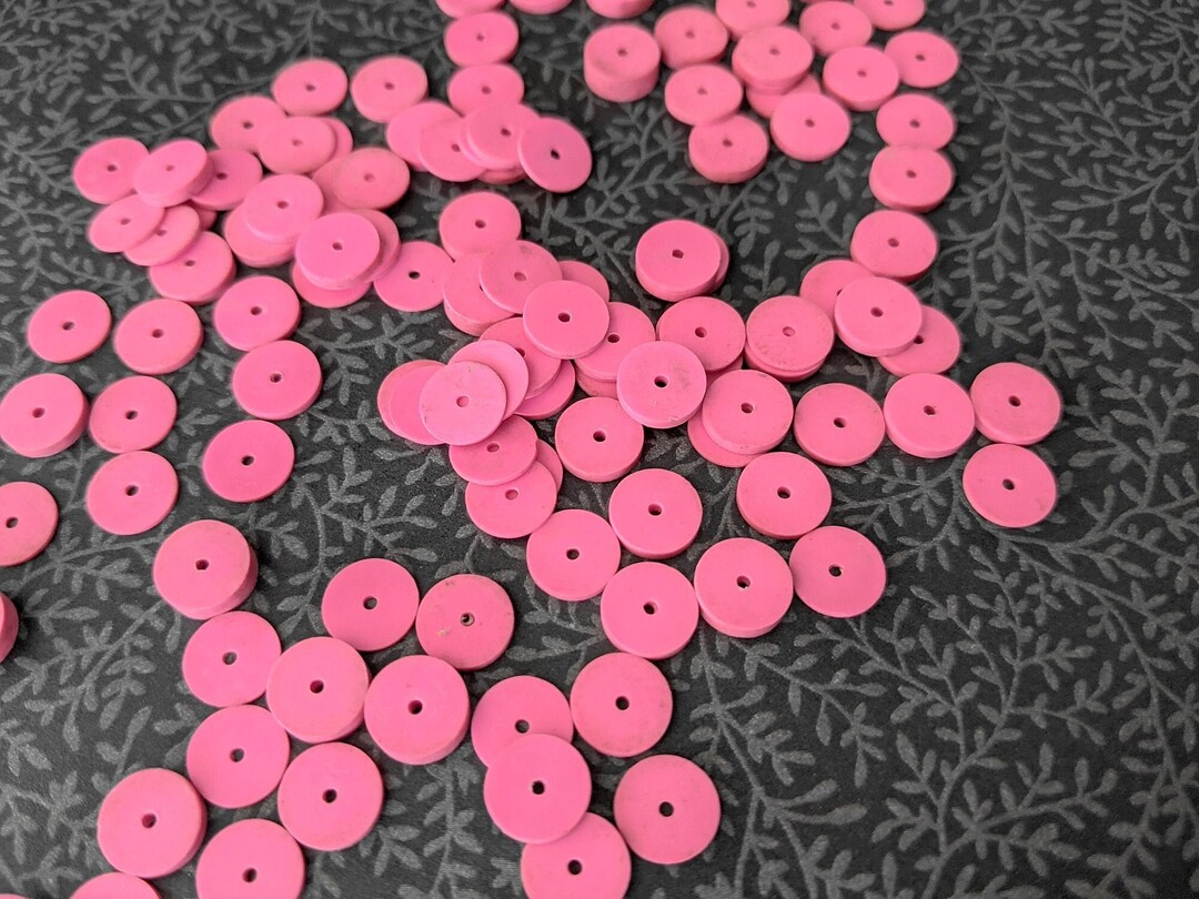 50 HOT PINK African Sequins: Vintage Vulcanite, 8mm - Etsy
