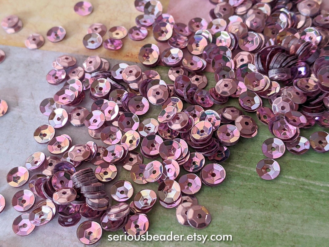 Vintage PINK Sequins 5mm Rainbow (AB) Cups, Full Strand - Etsy