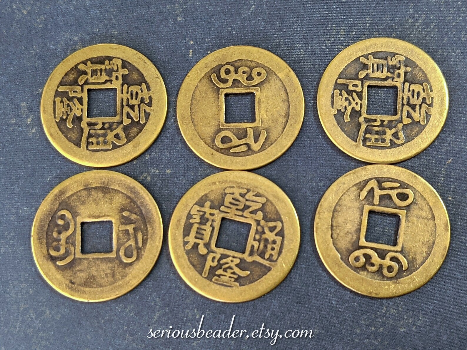 6 I Ching Coins 24mm 1 Light Bronze With Gray Patina - Etsy