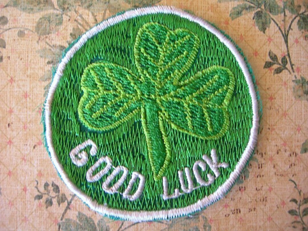 GOOD LUCK Vintage SHAMROCK Sewing Patch With Big Clover - Etsy