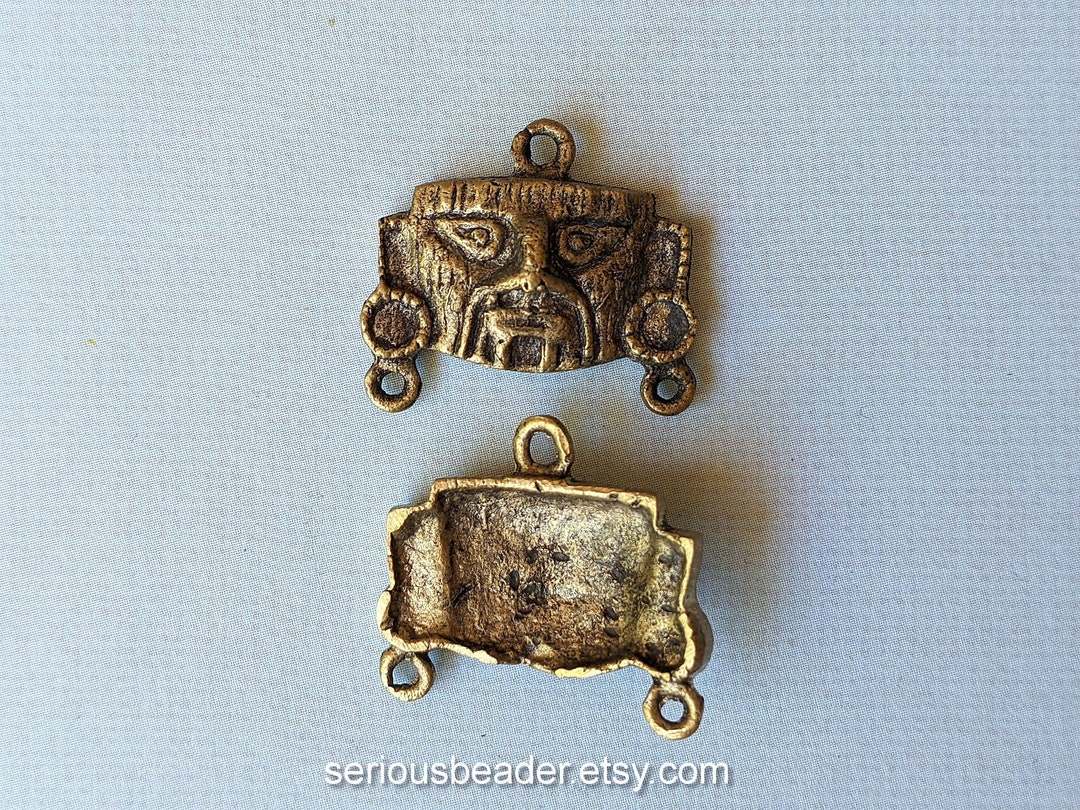 1 Vintage Inca Warrior Mask Charm, Brass, Made in Peru - Etsy