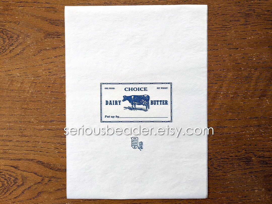 4 Vintage Butter Wrappers, Vegetable Parchment Paper Sheets, New ...