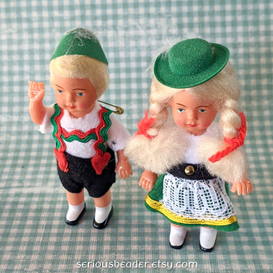 Vintage German World Dolls, Blonde Heidi Doll Couple in Dirndl and ...