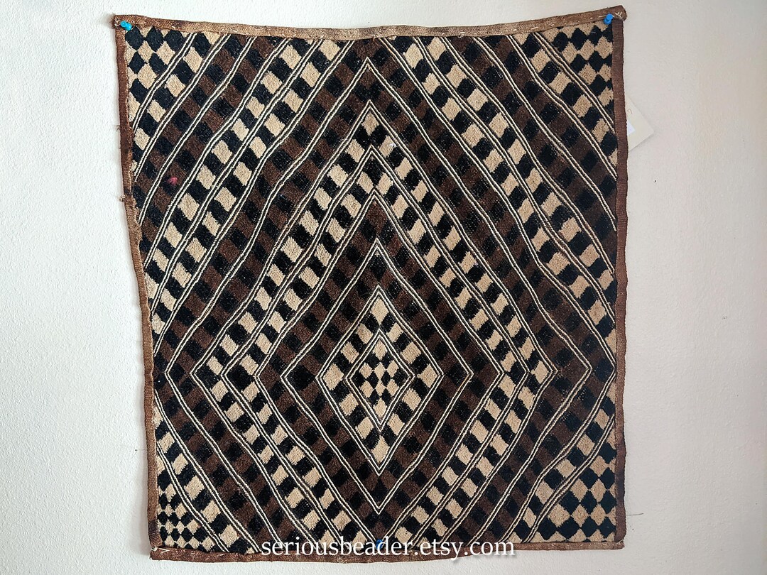African Kuba Shoowa Cloth Mat, Congo, With Tag, Woven Raffia - Etsy