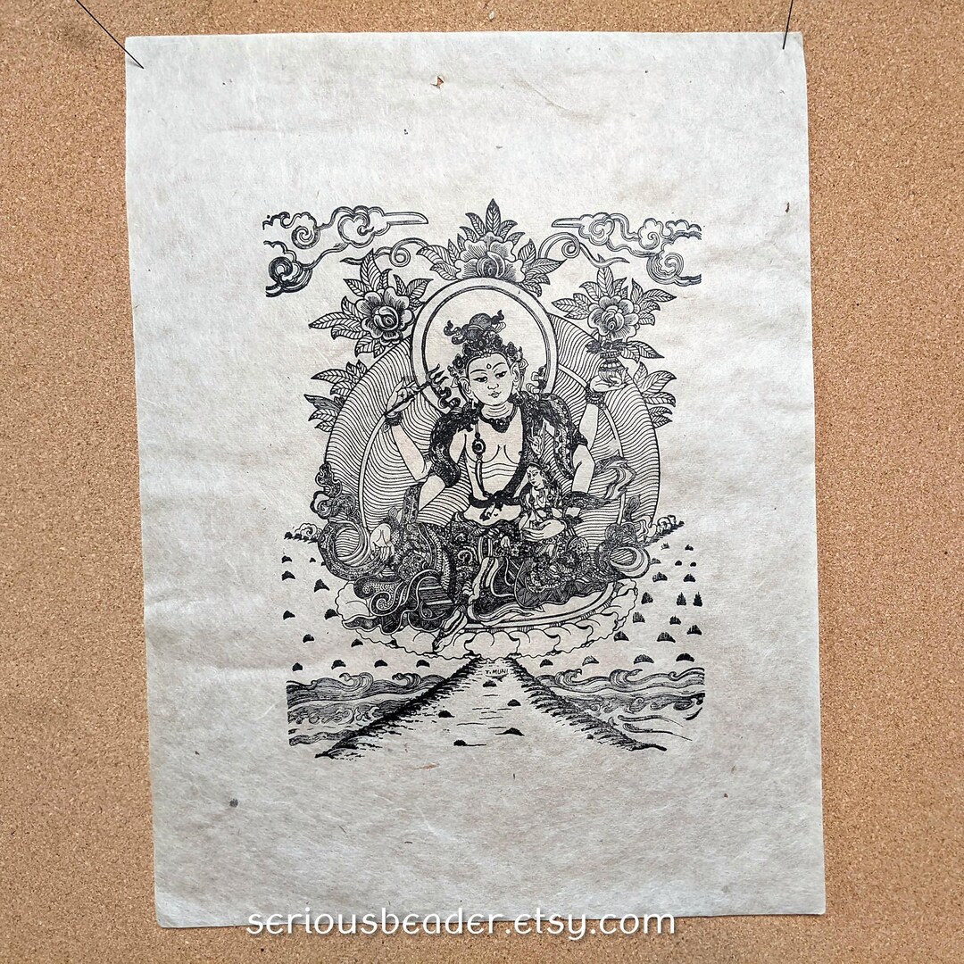 Hindu GOD & GODDESS, Shiva Holding Parvati, Vintage Rice Paper ...