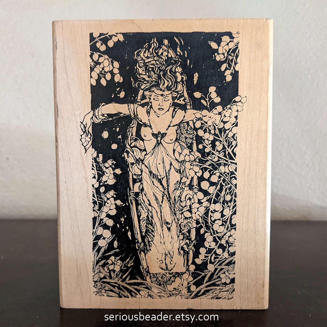 Serena Goddess Art Nouveau Rubber Stamp, Acey Deucy, Retired - Etsy