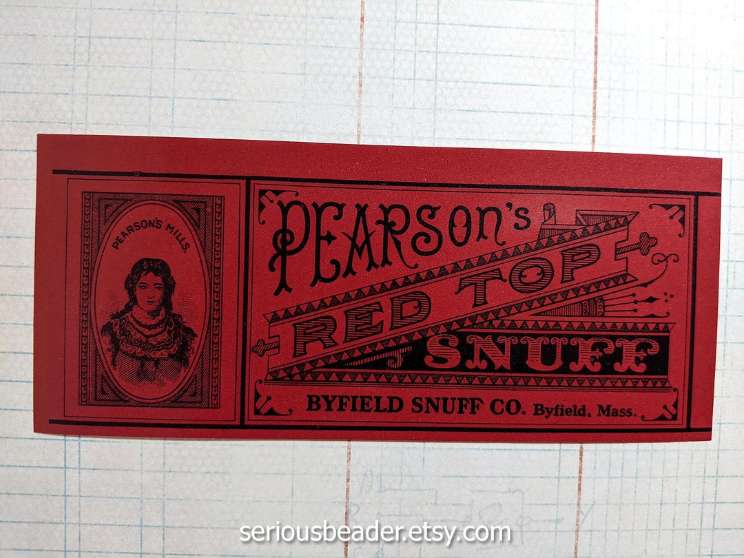 Vintage Snuff Labels 2, Pearson's RED TOP, Original, Mint - Etsy