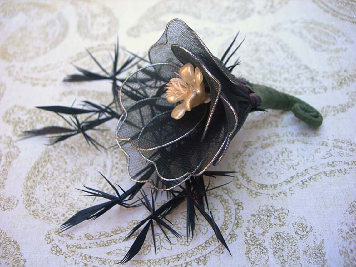 12 Vintage Millinery BLACK Mesh Leaves 5-1/2 Stems - Etsy