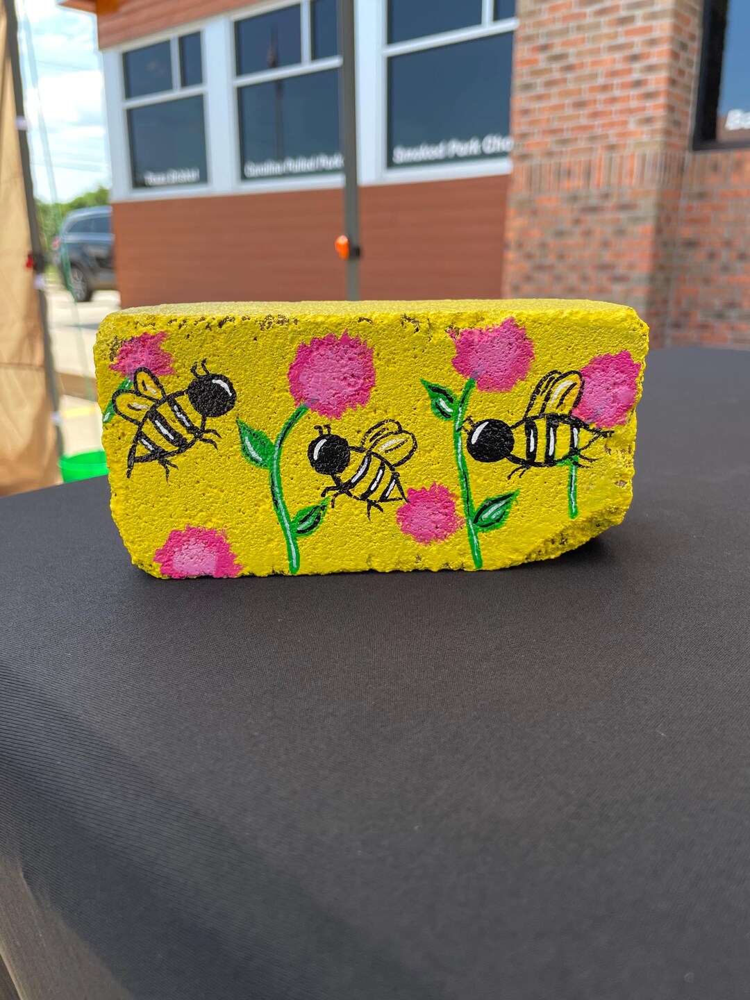 Hand Painted Bricks (bee’s and Flowers) - Etsy