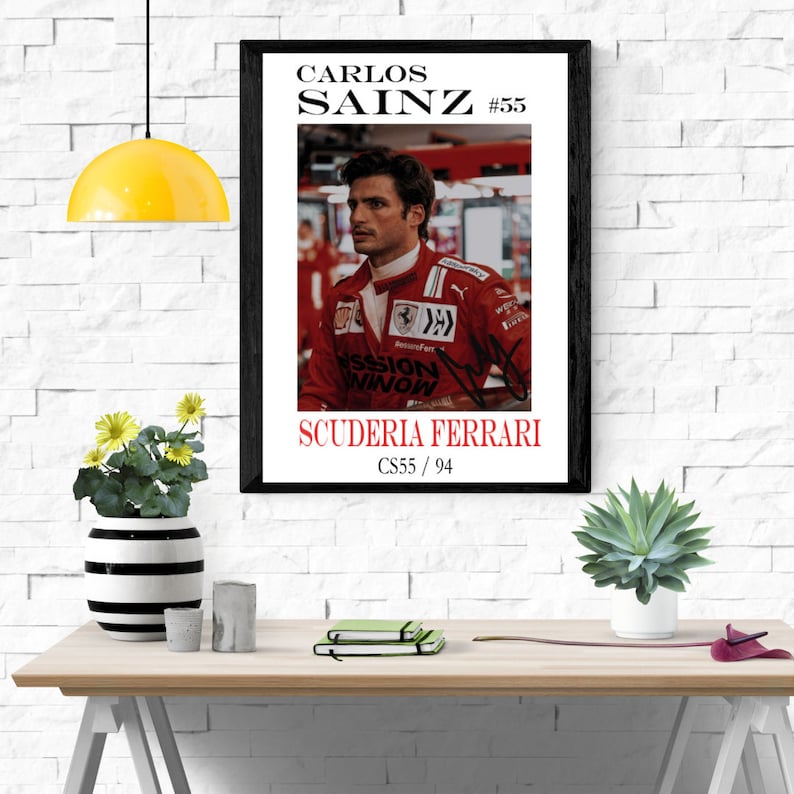 Carlos Sainz Printable Poster Formula 1 Digital Wall Art Scuderia ...