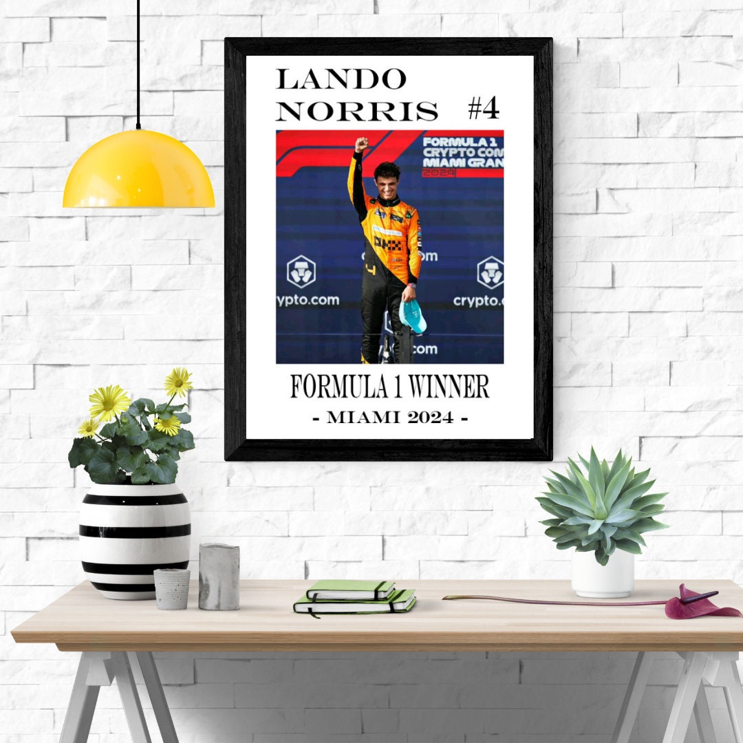 Lando Norris Miami 2024 Win Printable Poster, Formula 1, LN4, Digital ...
