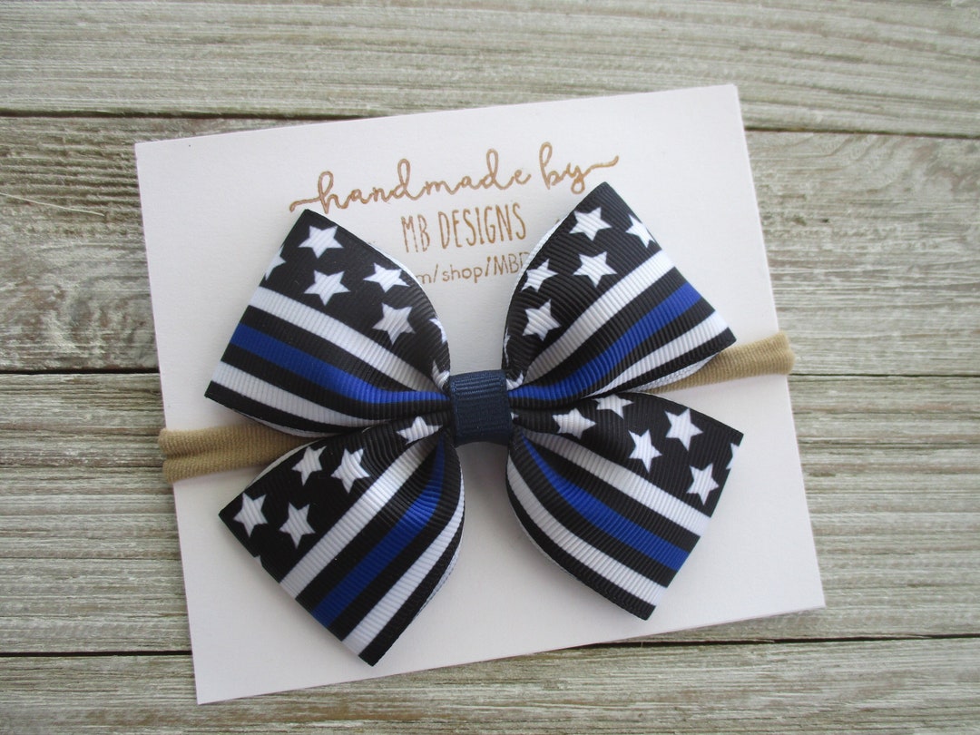 Thin Blue Line Baby Bow, Police Baby Bow, Thin Blue Line Girls Bow ...