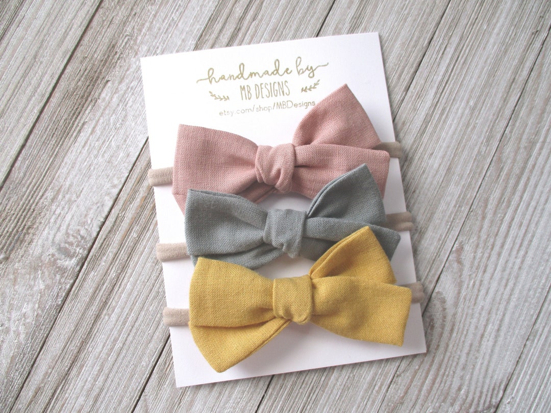 Bows for Baby Headband Bow Neutral Baby Bow Set Rose Bow - Etsy