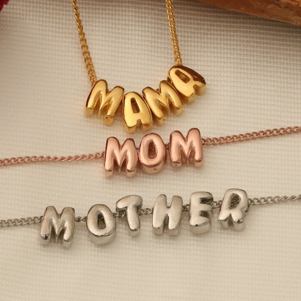 Mom Letter Necklace - Etsy