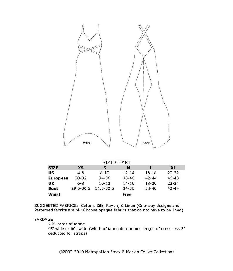 INSTANT DOWNLOAD the One Seam Sundress - PDF Pattern - Etsy
