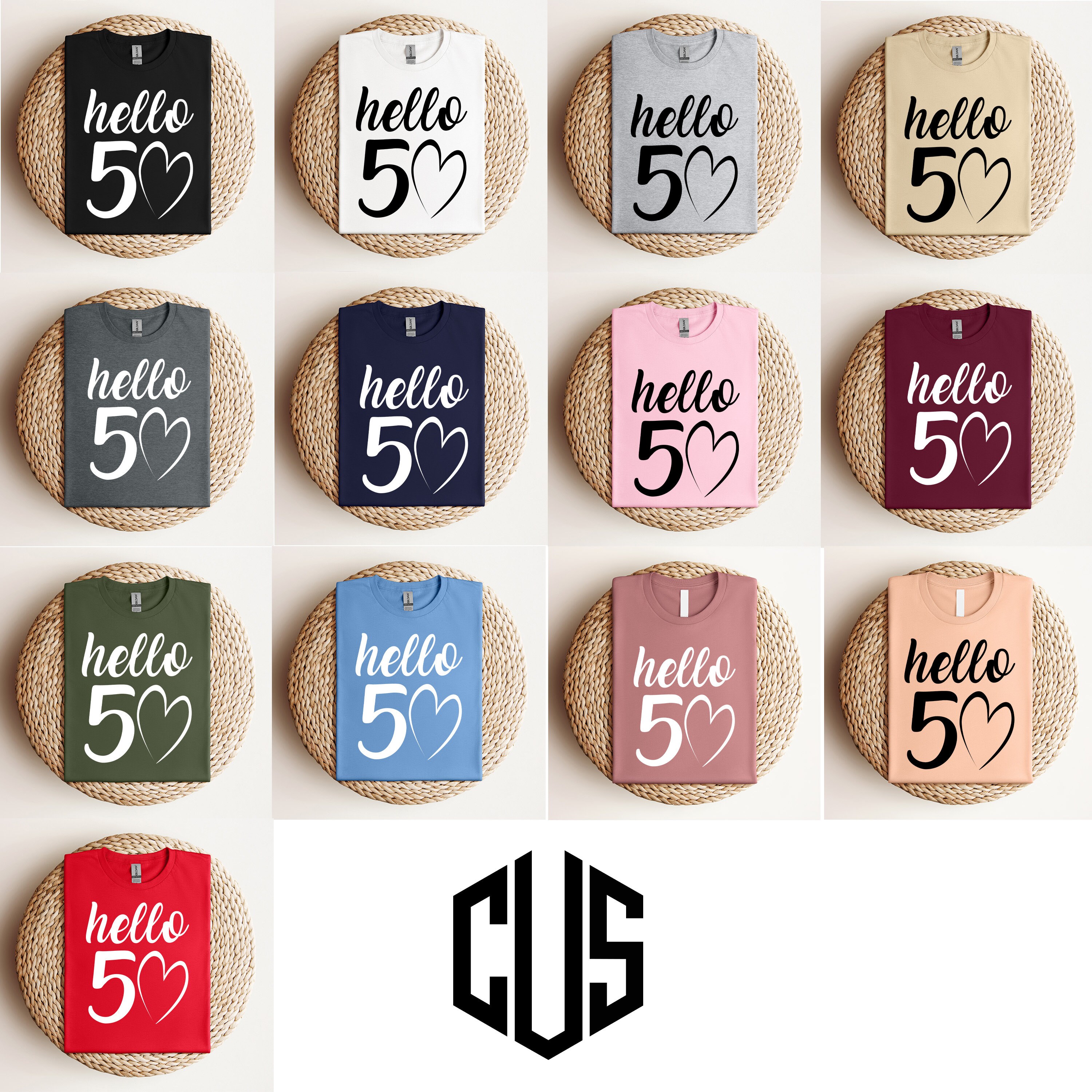 Hello 50 Birthday Shirt 50th Birthday Tee 50th Birthday Gift 50th ...