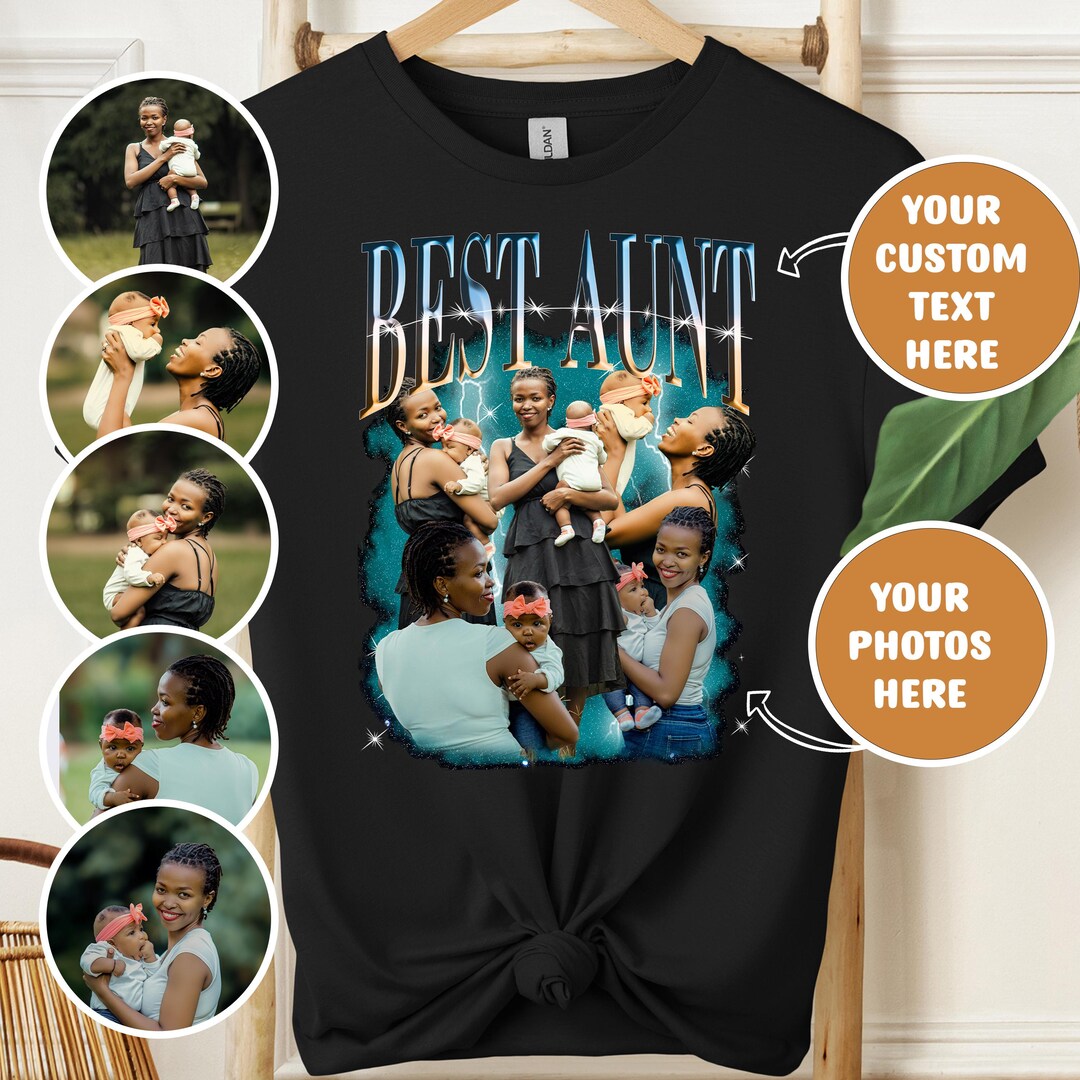 Custom Best Aunt Bootleg Rap Shirt, Auntie Photo Shirt, New Aunt Sweatshirt, in My Auntie Era ...