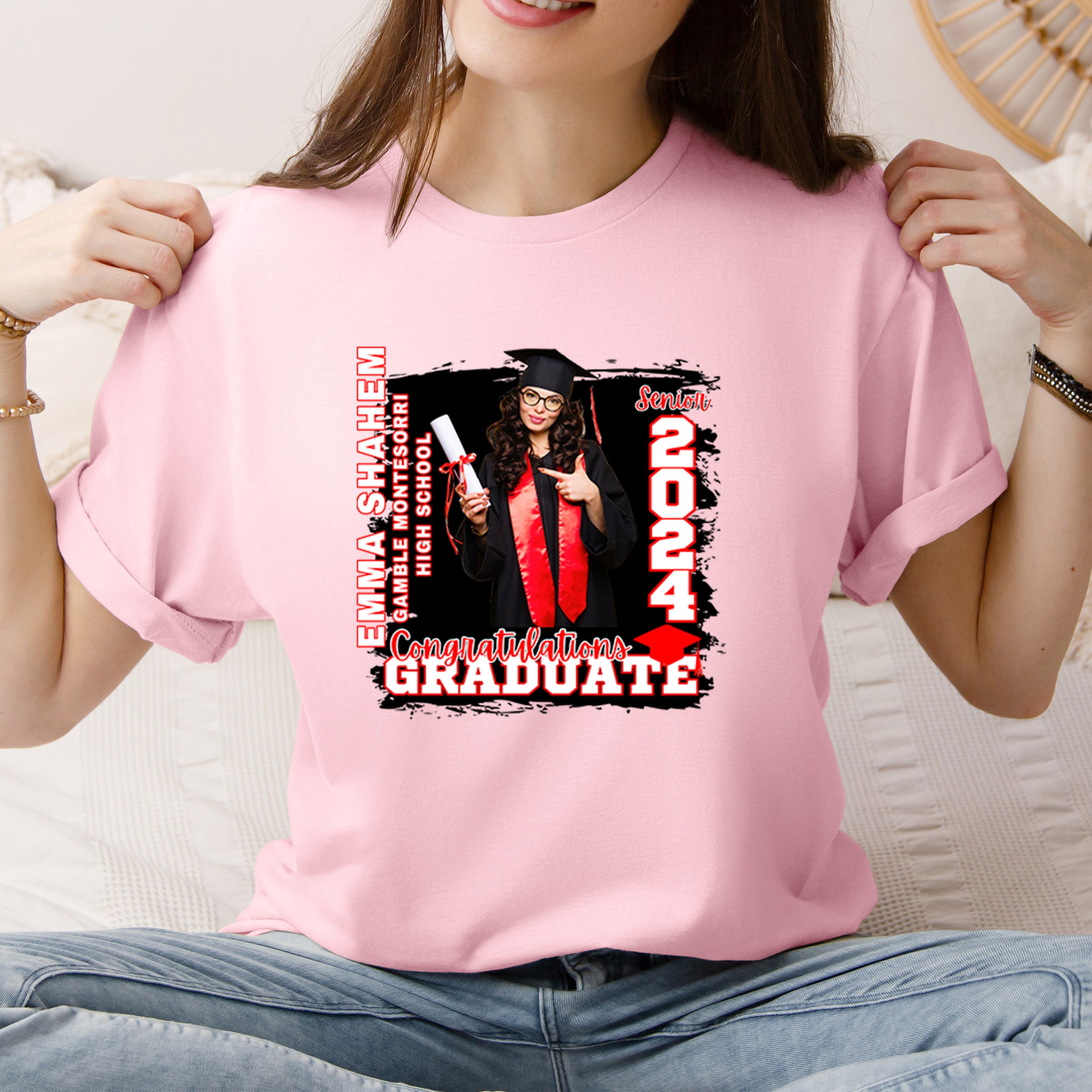 Graduation 2024 Shirt With Photo Personalized Graduation Shirt Class of ...