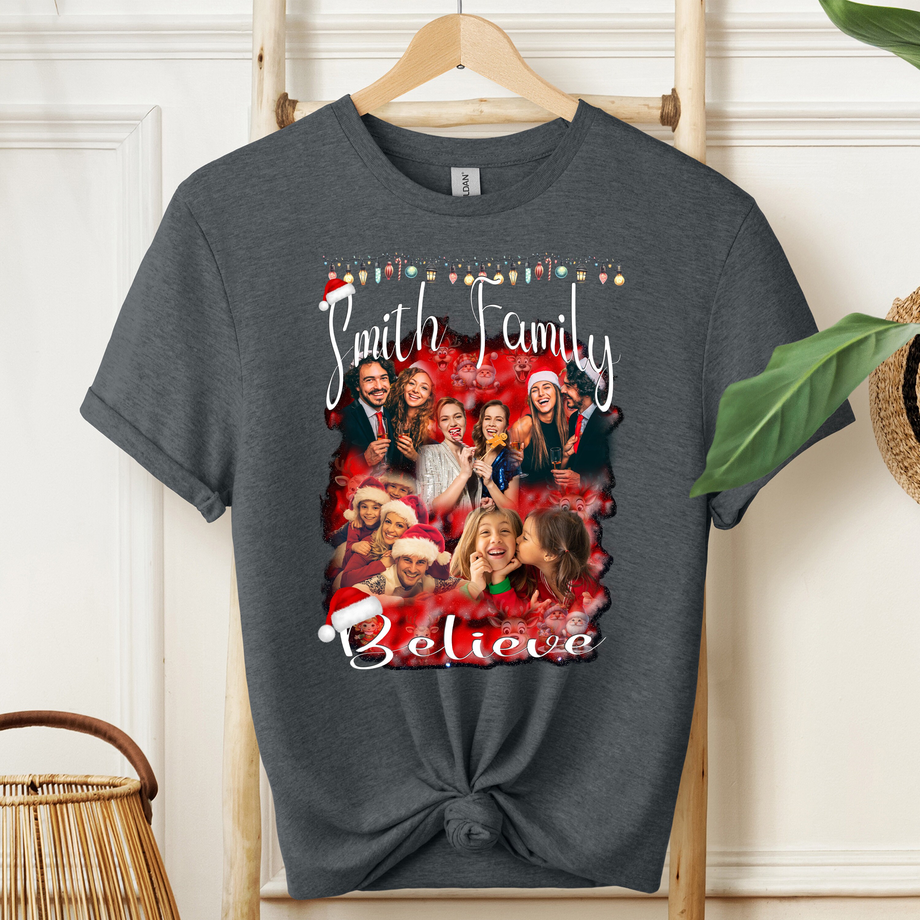 Christmas Bootleg Shirt, Custom Photo Christmas Family T-shirt ...