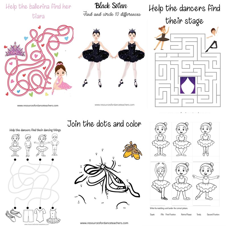 Ballet Activity Pack, Mazes, Word Search, Ballet Theory, Downloadable ...