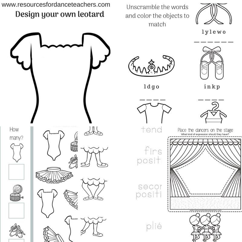 Ballet- Activity - Games - Digital - Download -maze - Coioring Page ...