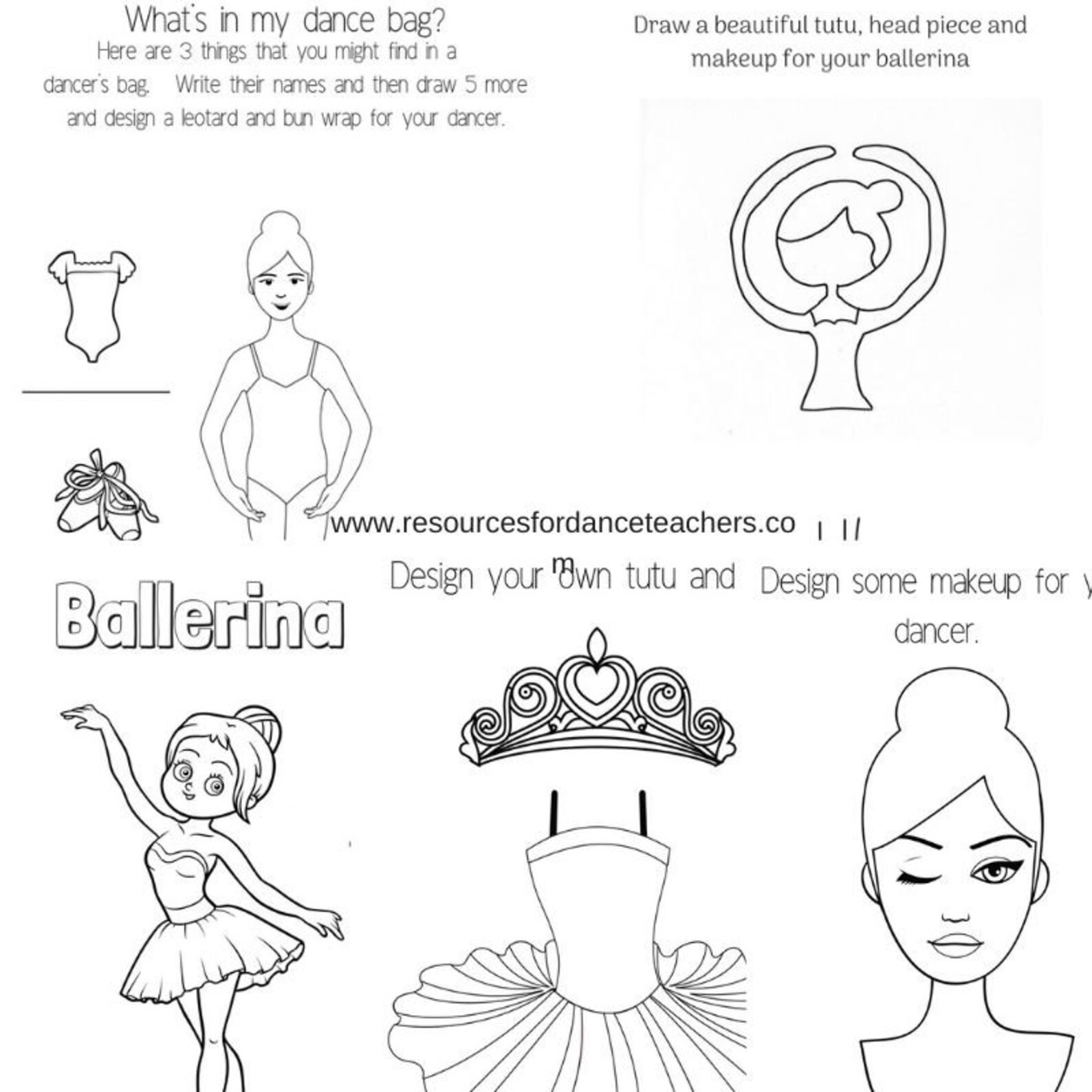 Ballet- Activity - Games - Digital - Download -maze - Coioring Page ...