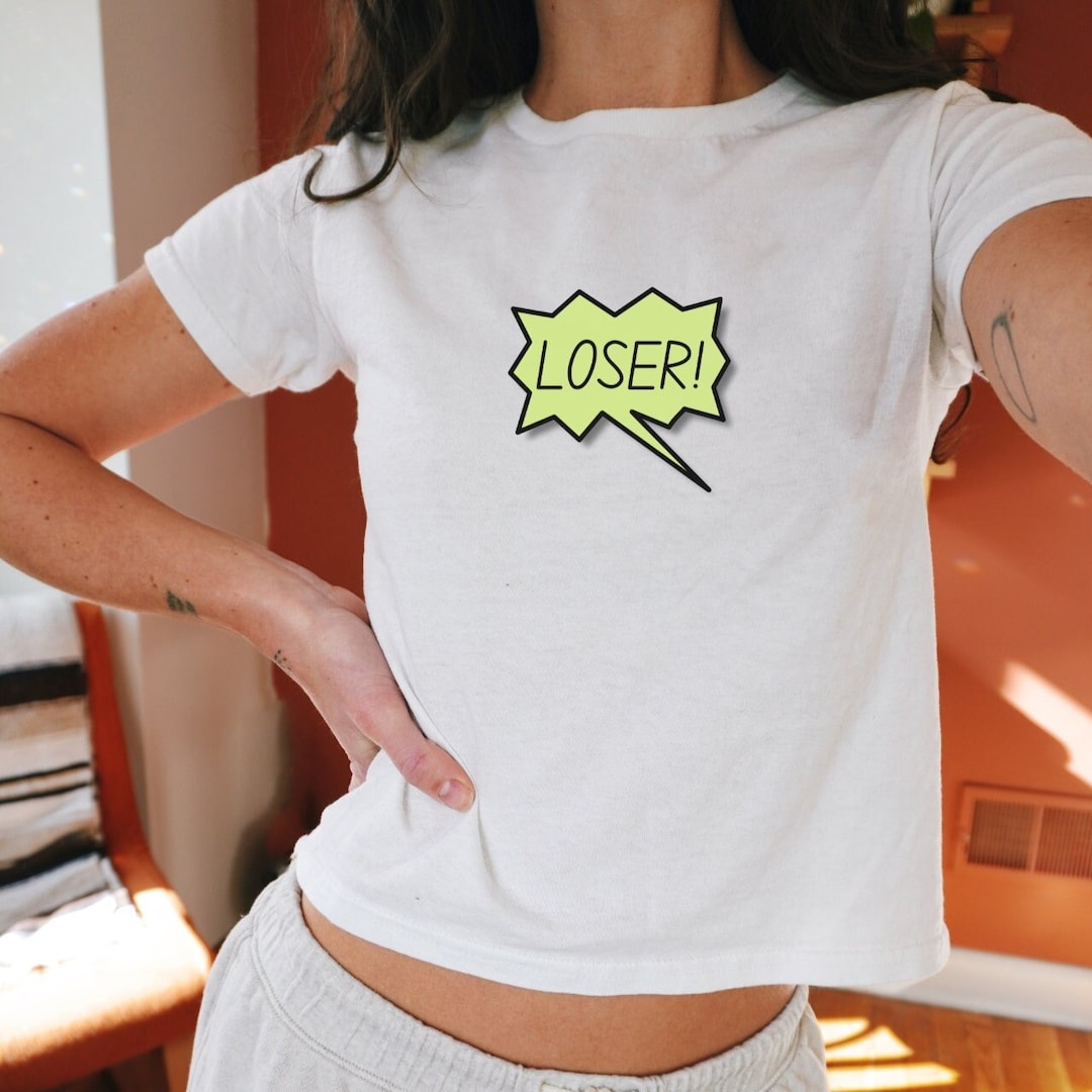 Funny Loser Comic Y2k Baby Tee, Loser T-shirt, 90s Shirt, Trendy Women ...