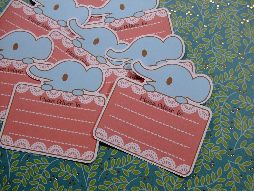 Sugar Blocks Labels - Cute Elephant - Please Deliver to Label, PDT ...