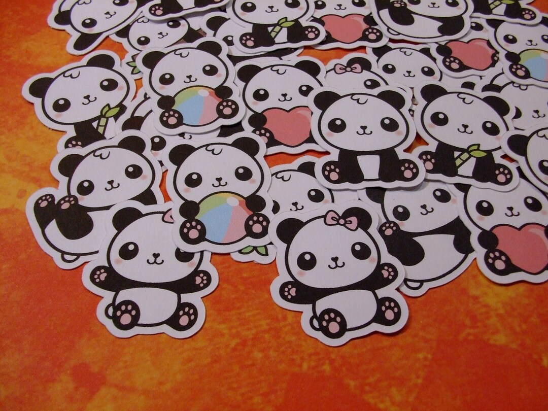 Sugar Blocks Sticker Flakes - Cute Pandas - Etsy