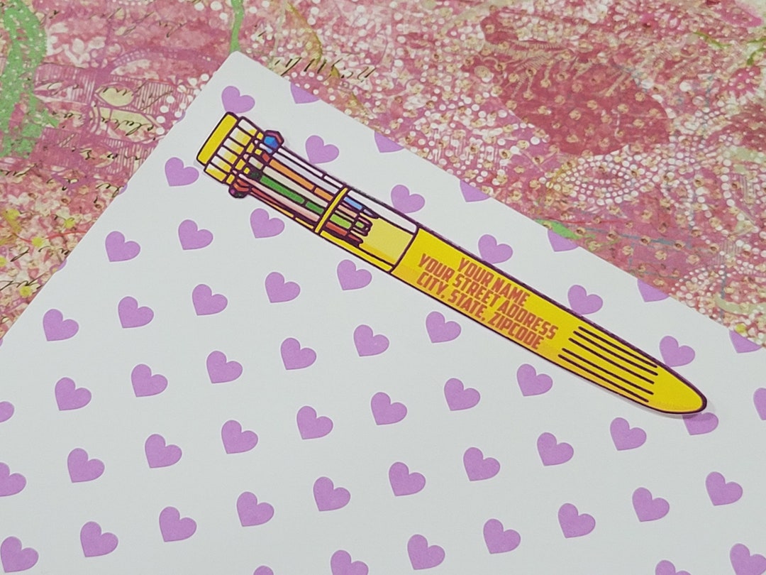 Custom Address Labels - 80s Clickie Pen {set of 24} - Etsy