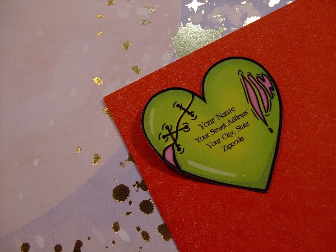 Custom Address Labels - Zombie Heart {set of 24} - Etsy