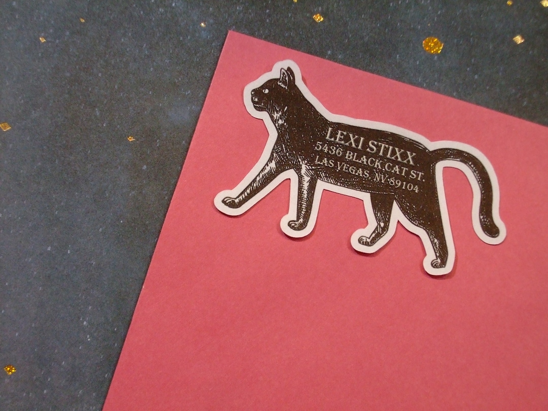 Custom Address Labels - Sepia Kitty {set of 25} - Etsy