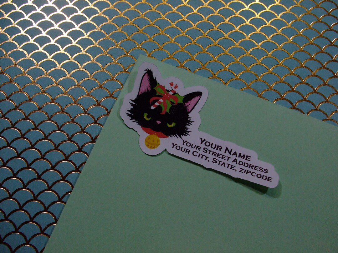 Custom Address Labels - Grumpy Cat W/mistletoe {set of 25} - Etsy